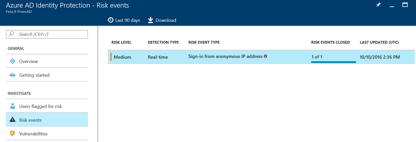 Azure AD Identity Protection in Action – Sam's Corner