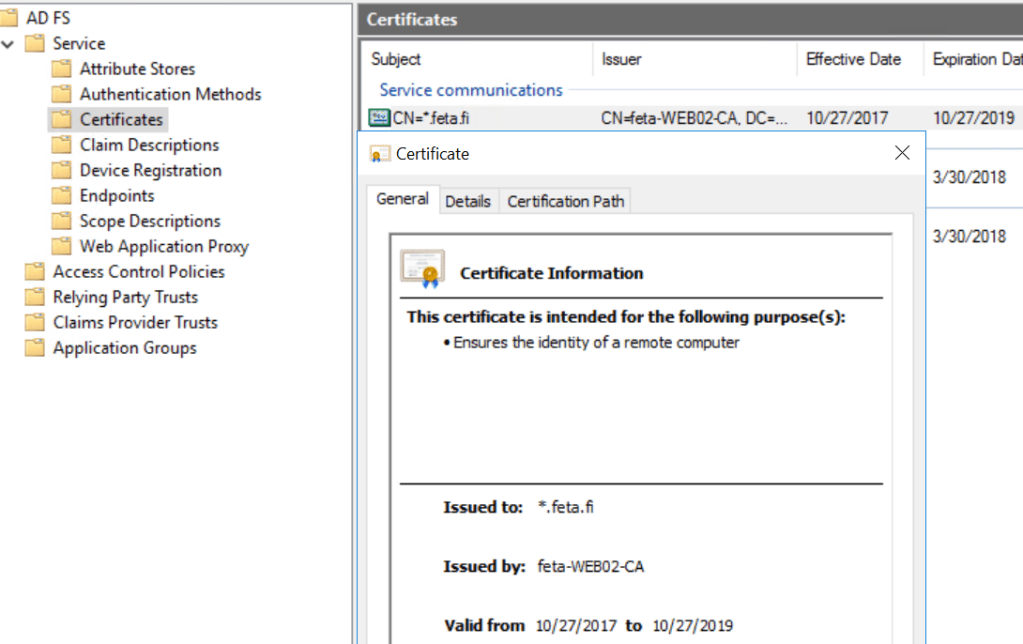 Changing ADFS SSL Certificate through AAD Connect – Sam's Corner
