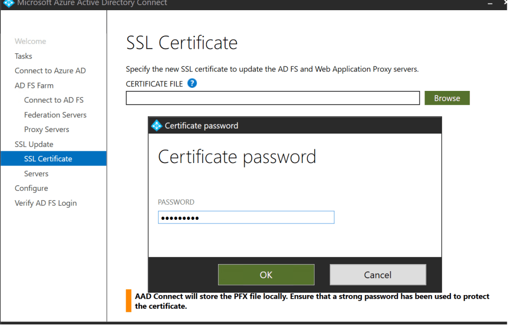 Changing ADFS SSL Certificate through AAD Connect – Sam's Corner