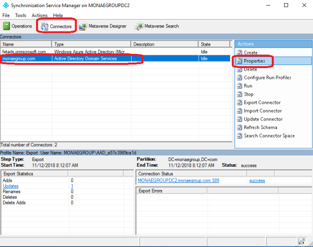 Azure AD Connect – Change ADDS Connector Account – Sam's Corner