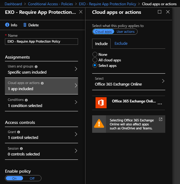 Conditional Access – Require App protection policy – Sam's Corner