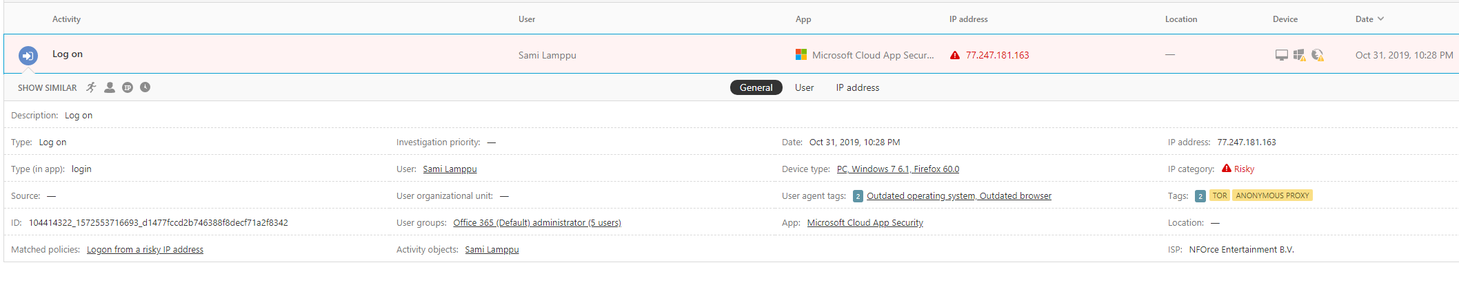 Cloud App Security -Monitoring Capabilities for Detecting Risky Apps ...