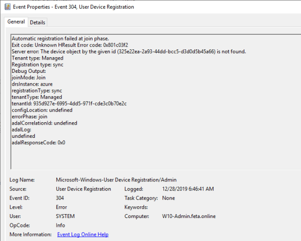 Azure AD Hybrid Device Join Error (0x801c03f2) – Sam's Corner
