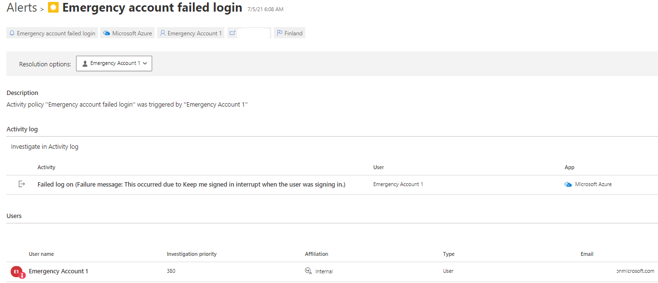 Azure AD Emergency Access Account Monitoring with MCAS – Sam's Corner