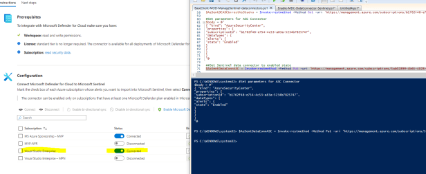 Microsoft Sentinel – Manage Defender for Cloud Data Connector Settings ...